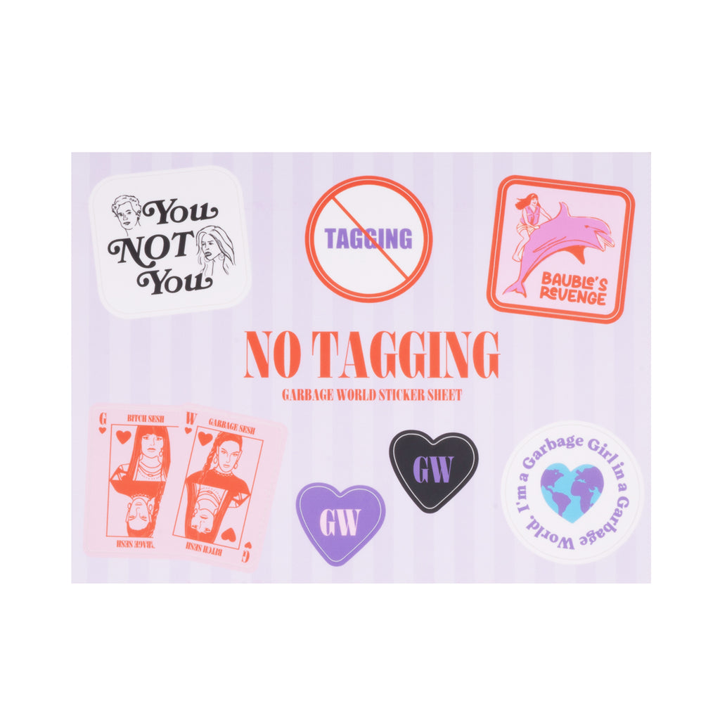 No Tagging Sticker Sheet – Garbage World Shop